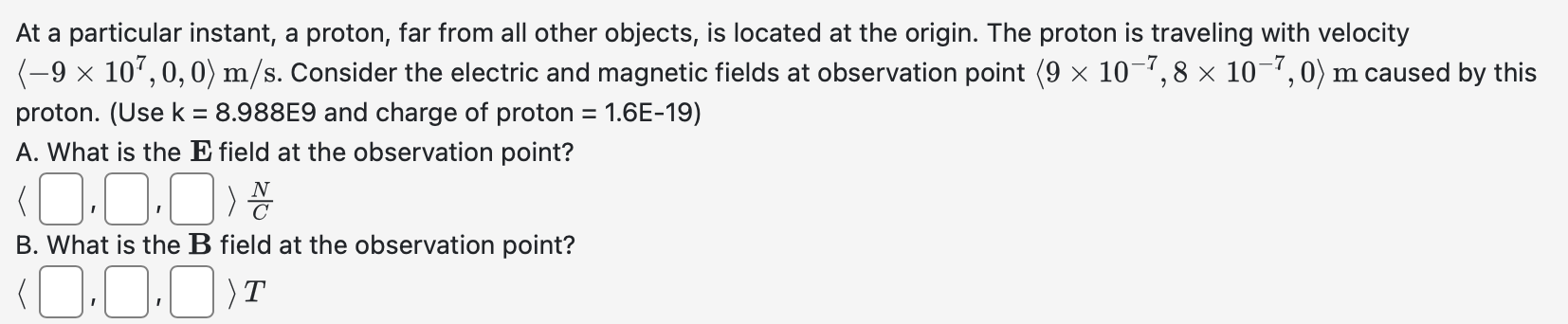 Solved At a particular instant, a proton, far from all other | Chegg.com
