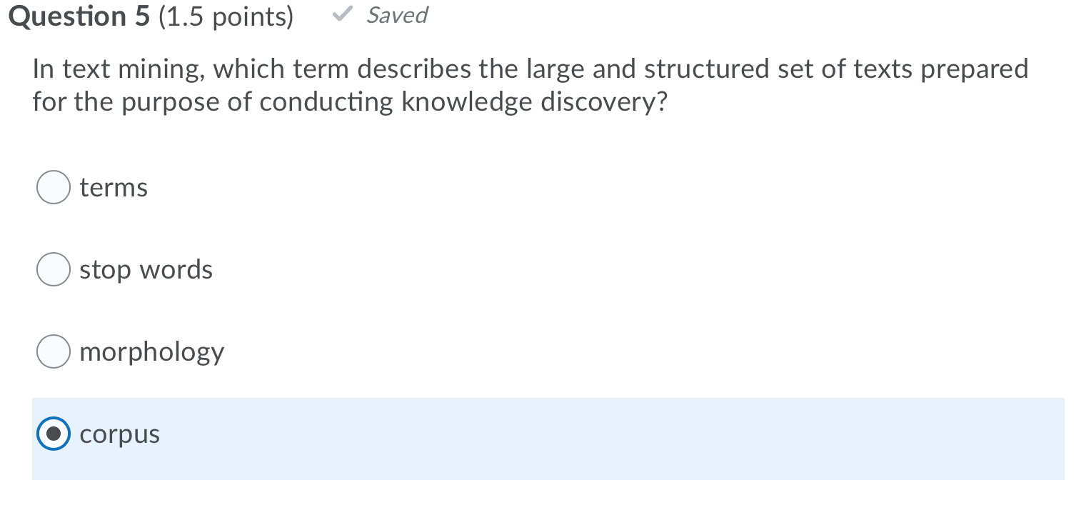 Question 1 (1.5 points) Saved Which topic below is | Chegg.com