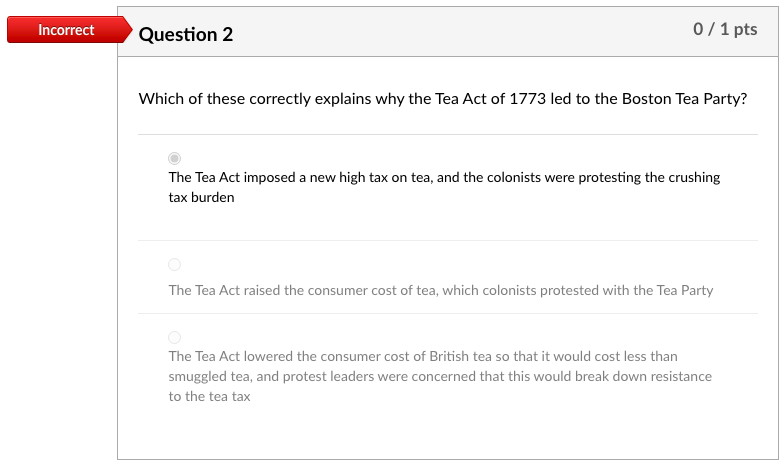 Vhich of these correctly explains why the Tea Act of | Chegg.com