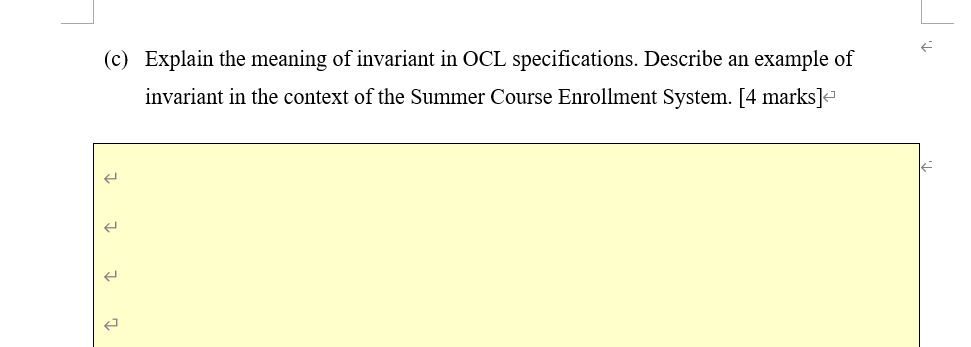 Solved Question 4 Object Constraint Language Ocl [15