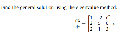 Solved Find the general solution using the eigenvalue | Chegg.com