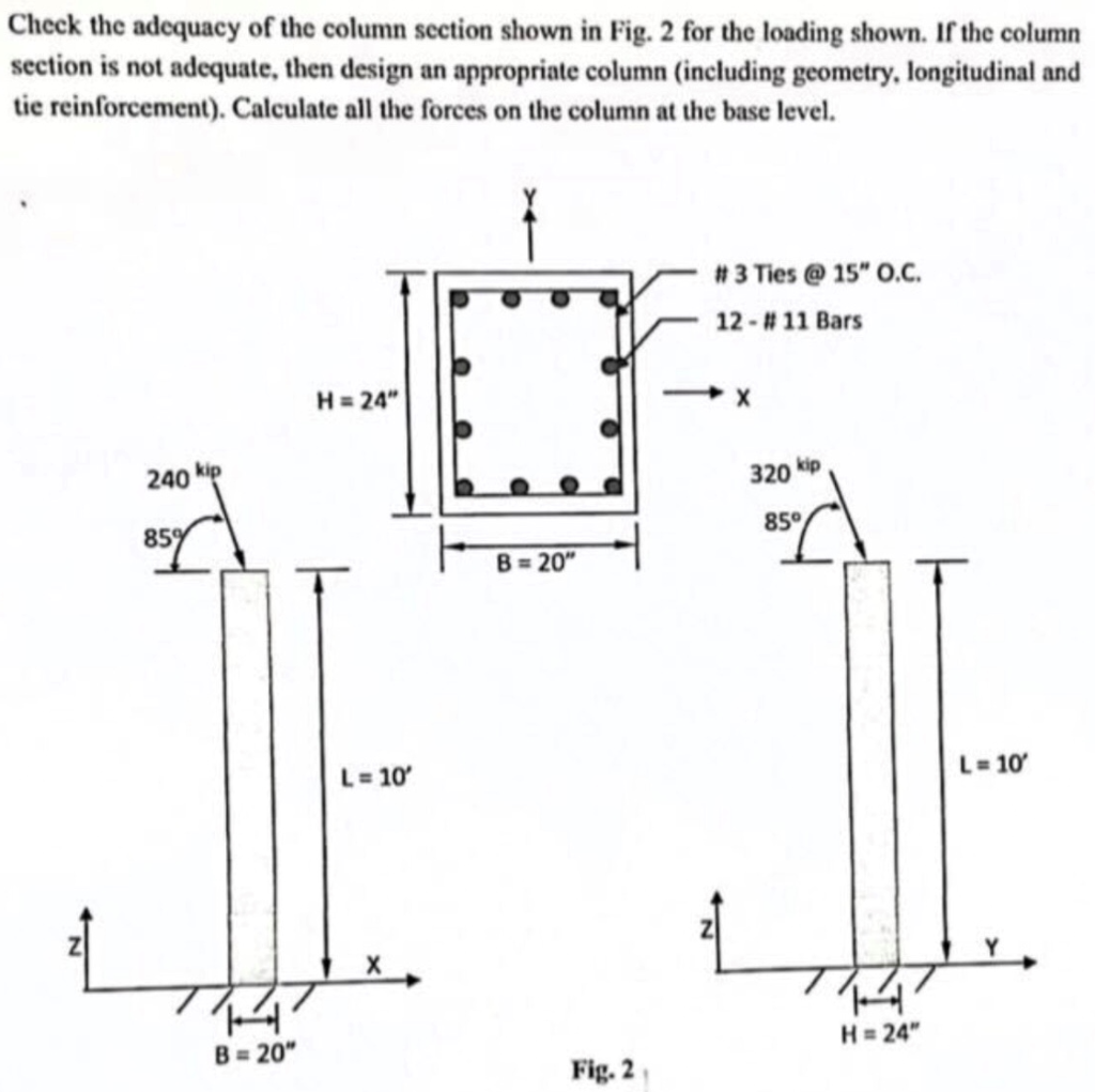 Solved Check the adequacy of the column section shown in | Chegg.com