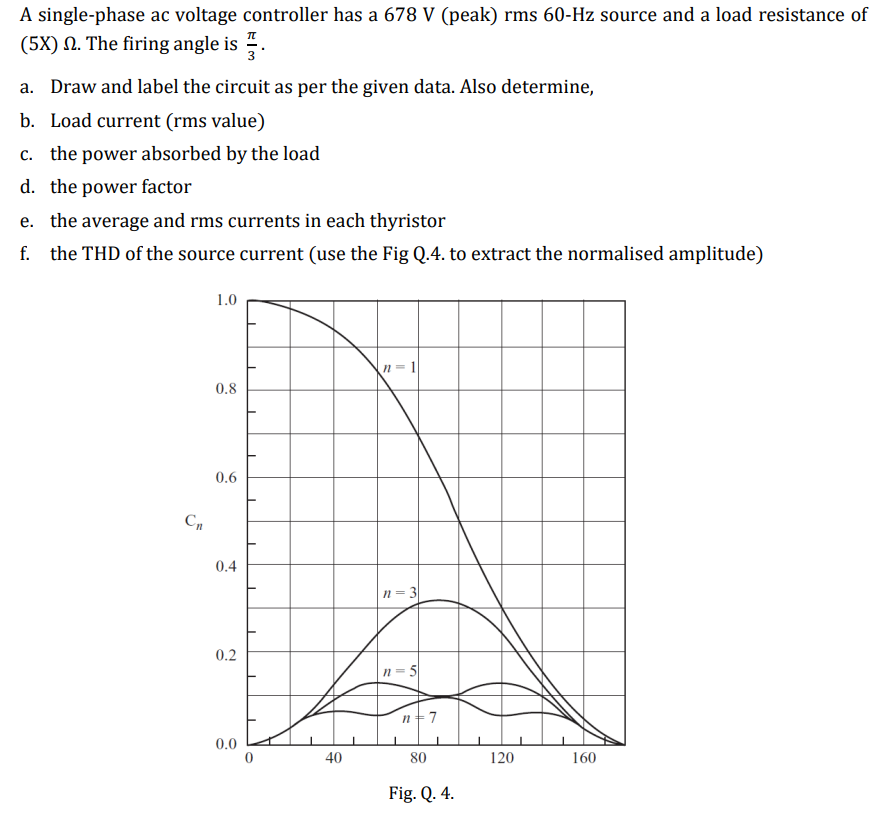 Solved A single-phase ac voltage controller has a 678 V | Chegg.com