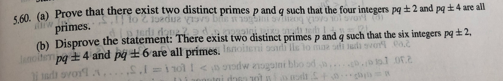 Solved ) Prove that there exist two distinct primes p and q | Chegg.com