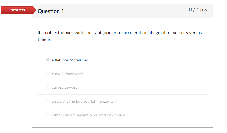 Solved Incorrect Question 1 0 1 Pts If An Object Moves