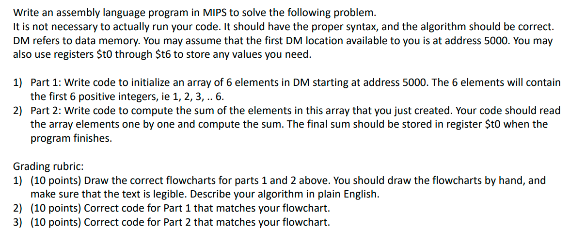 Solved Write an assembly language program in MIPS to solve | Chegg.com