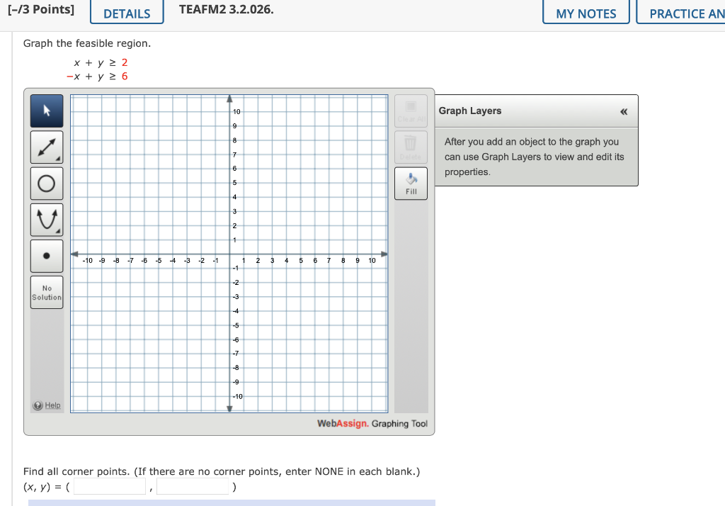 Solved Graph the feasible region. x+y≥2−x+y≥6 Graph Layers | Chegg.com