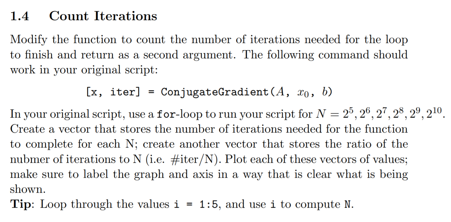 1 Iterative Methods: Conjugate Gradient In most | Chegg.com
