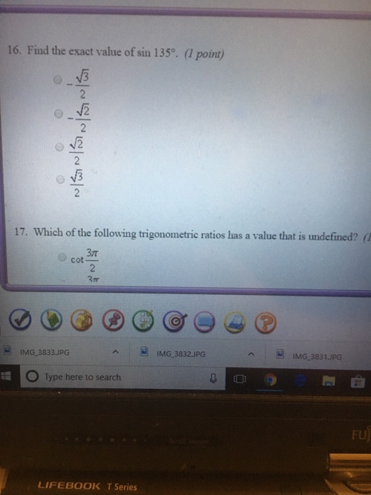 Solved 16. Find the exact value of sin 135°. (1 point) N2 | Chegg.com