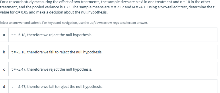 Solved For a research study measuring the effect of two | Chegg.com