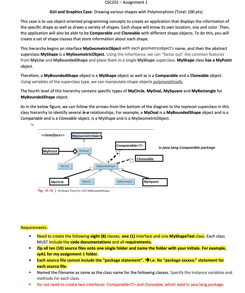 Solved CSC255 - Assignment 1 GUI and Graphics Case: Drawing | Chegg.com