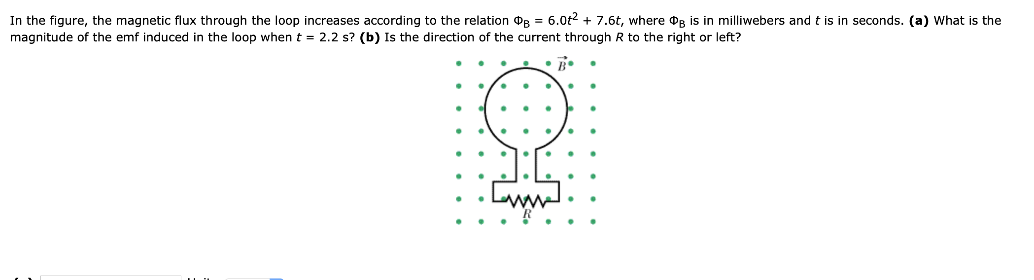 Solved In the figure, the magnetic flux through the loop | Chegg.com