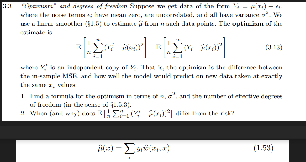 Solved widehat(μ)(x)=∑i?yiwidehat(w)(xi,x) | Chegg.com