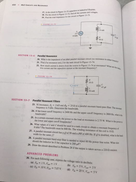 632 ALC CIRCUITS AND RESONANCIe 17. is the circuit in | Chegg.com