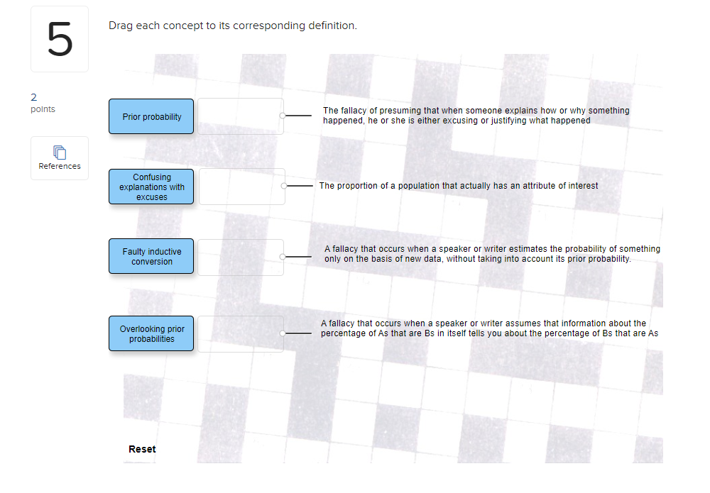 Solved Drag each concept to its corresponding definition. 5 | Chegg.com