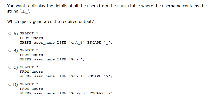 Solved You want to display the details of all the users from | Chegg.com