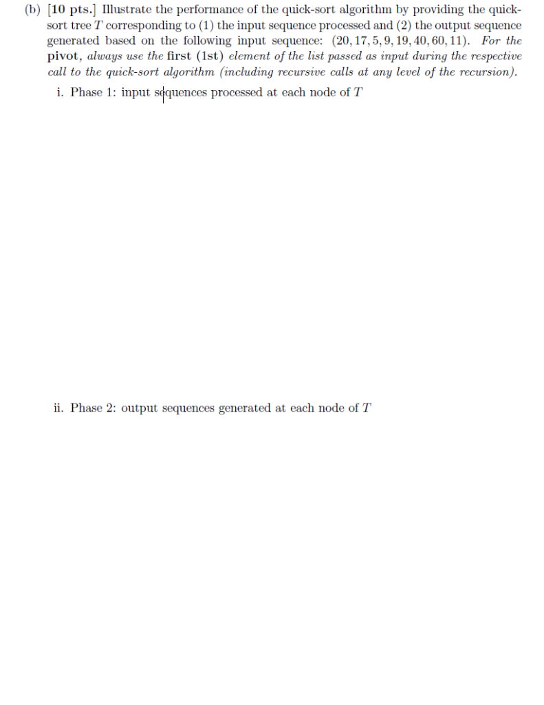Solved 5 30 Pts Sorting Fundamentals A 10 Pts