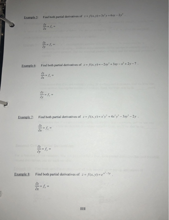 Solved Example S Find both partial derivatives of | Chegg.com
