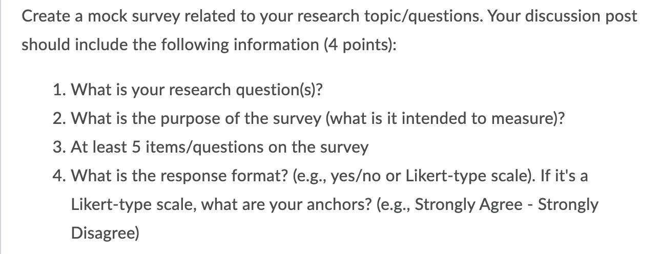 Solved It is a mock survey. How exactly would I go about | Chegg.com