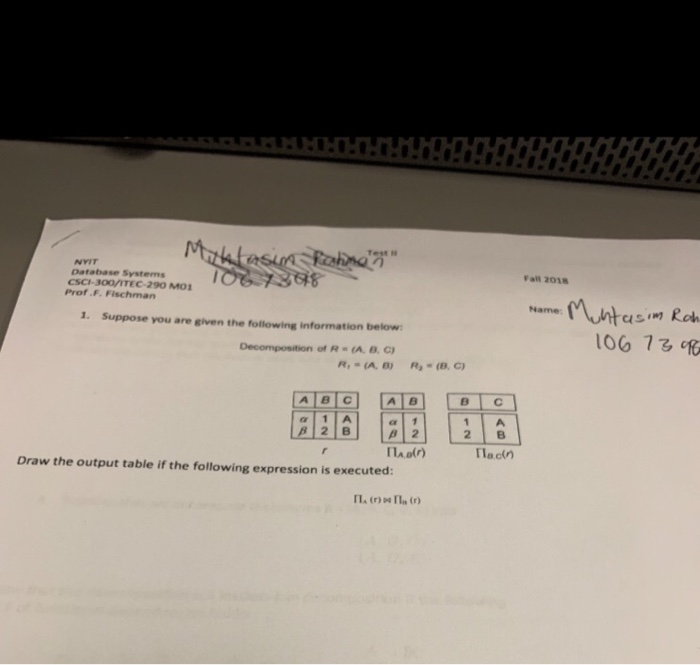 Solved NYIT Database Systems CSCI-300/TEC-290 M01 Fall 2018 | Chegg.com Solved NYIT Database Systems CSCI-300/TEC-290 M01 Fall 2018 | Chegg.com