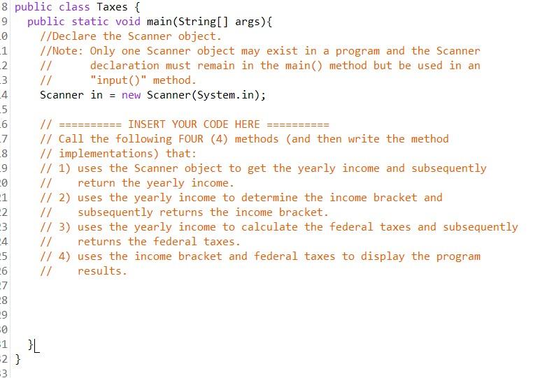 Solved Write a program that displays the tax bracket and the | Chegg.com