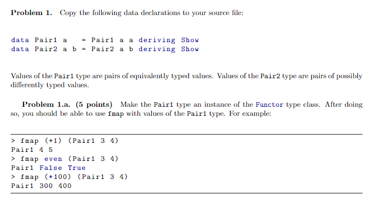 Solved Problem 1 Copy The Following Data Declarations To 