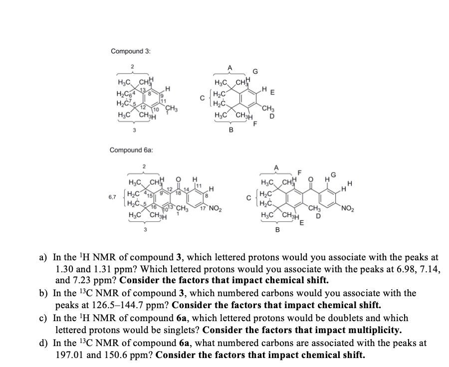 Solved Compound 3 H3C CH CH H3C CH3H Compound 6a 15 H2C CH3 | Chegg.com