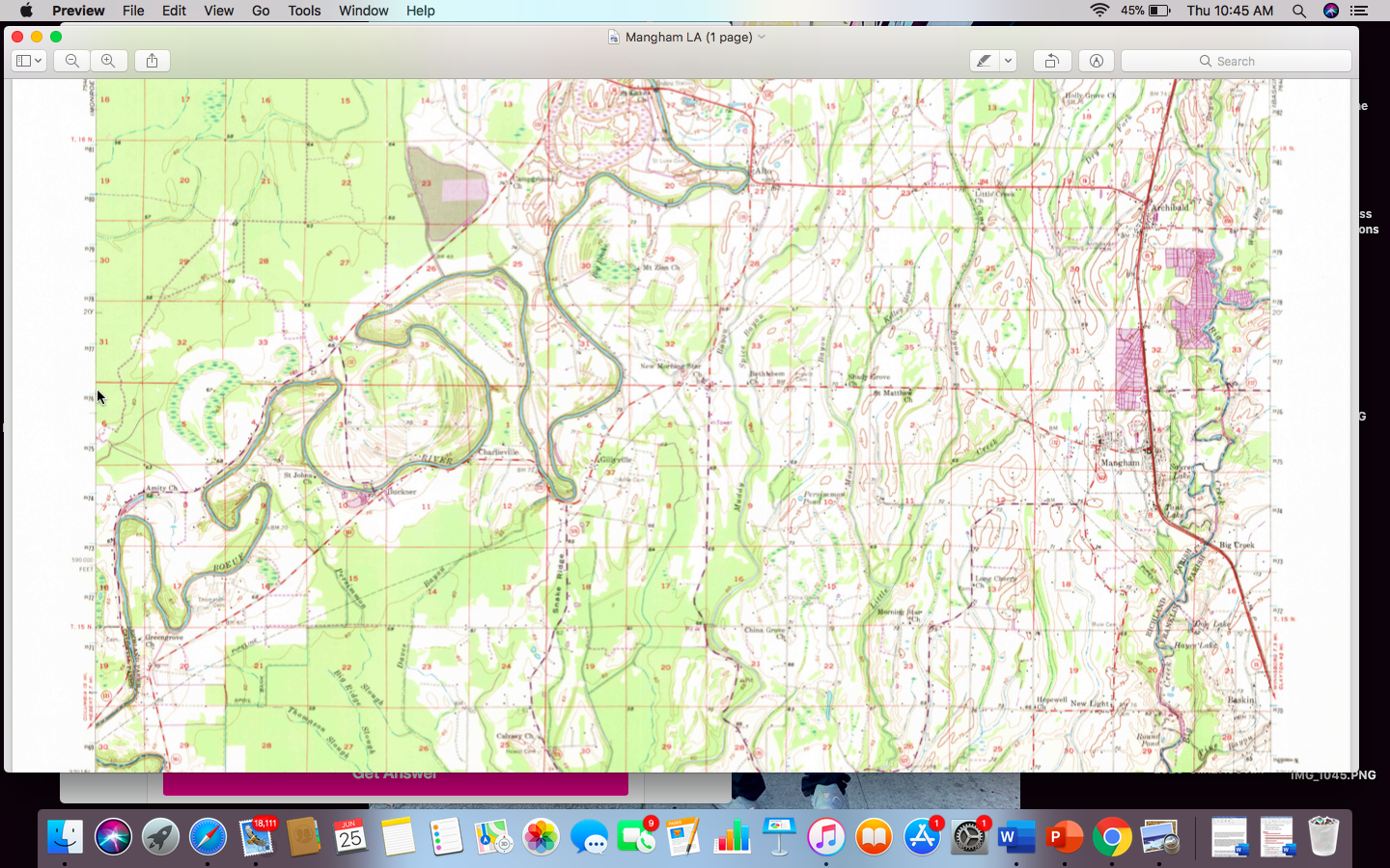Solved Mangham, LA What direction does the Boeuf River | Chegg.com