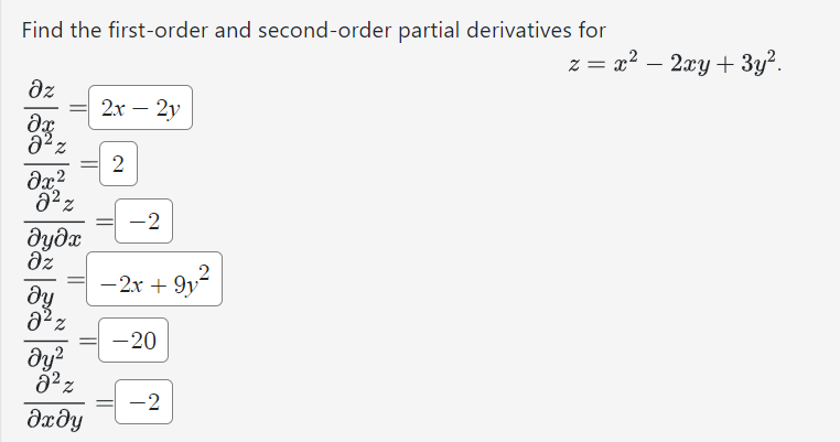 Solved Find the first-order and second-order partial | Chegg.com