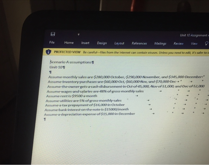 Unit 10 Assignment File Home Insert Design Layout | Chegg.com