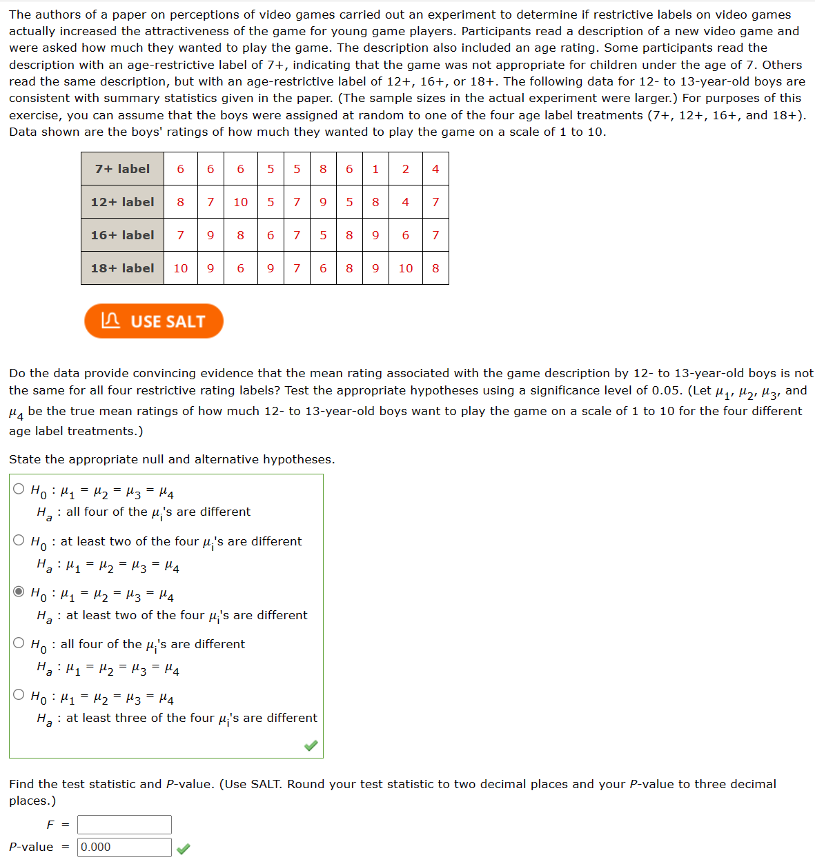 Solved The authors of a paper on perceptions of video games | Chegg.com