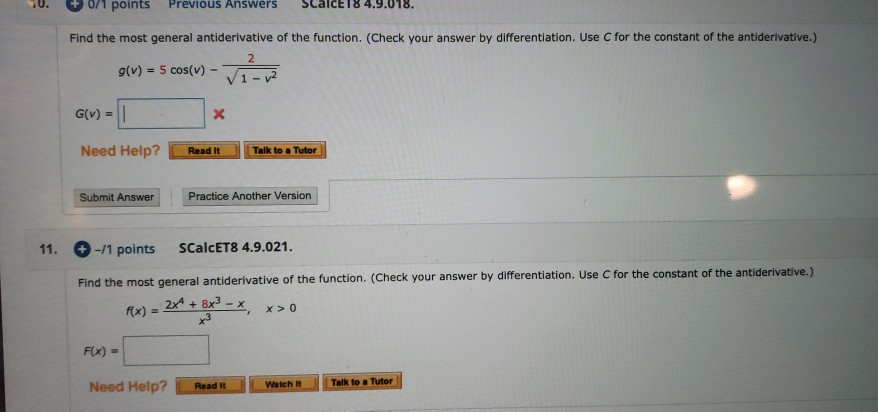 Solved 10. + 0/1 points Previous Answers Scalce18 4.9.018. | Chegg.com Solved 10. + 0/1 points Previous Answers Scalce18 4.9.018. | Chegg.com