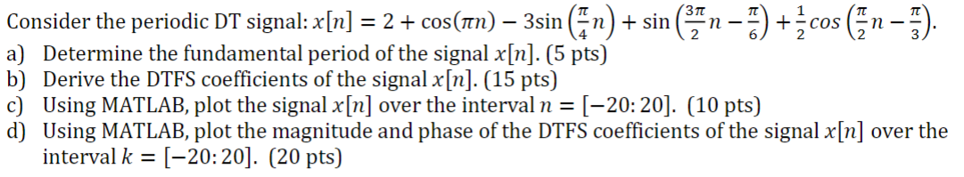 Solved Consider the periodic DT signal: | Chegg.com