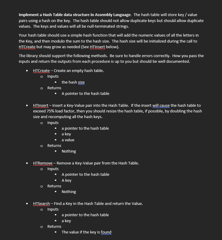 Solved Need help with a final project for assembly language | Chegg.com