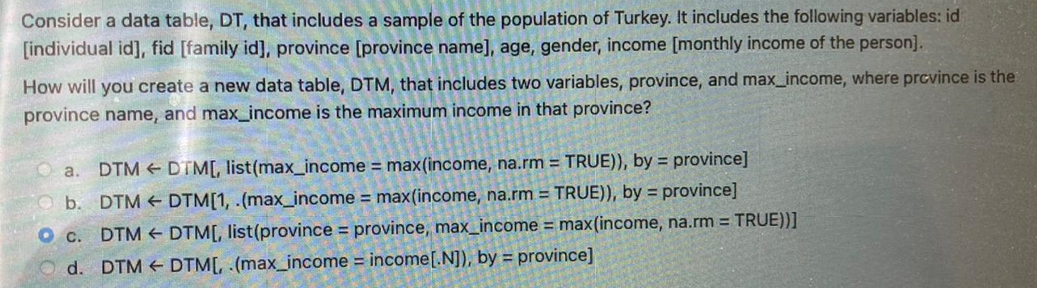Solved Consider a data table, DT, that includes a sample of | Chegg.com