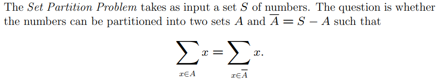 Solved Prove that the set-partition problem is NP by | Chegg.com