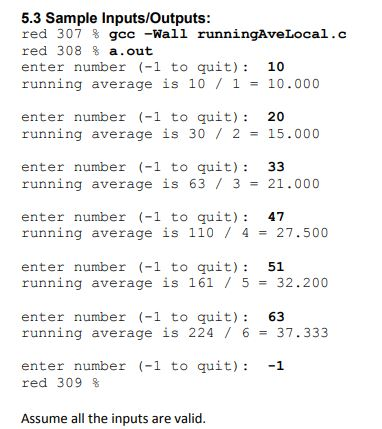 Solved 5.1 Specification Complete the ANSI-C program | Chegg.com