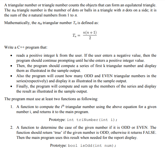 Solved A triangular number or triangle number counts the | Chegg.com
