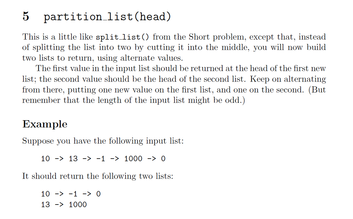 Solved 2.1 No Creating or Changing ListNode Objects Just | Chegg.com
