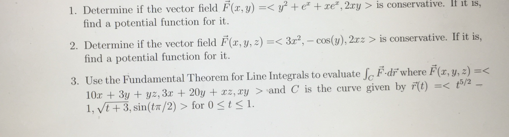 Solved 1. Determine if the vector field F(x, y)