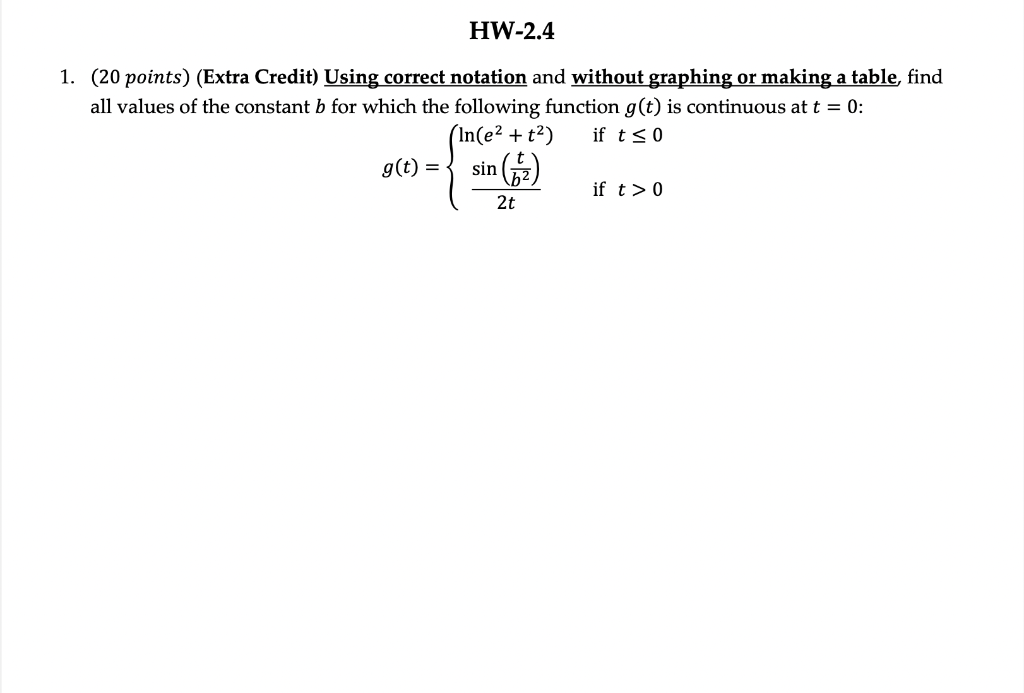 Solved 1. (20 points) (Extra Credit) Using correct notation | Chegg.com