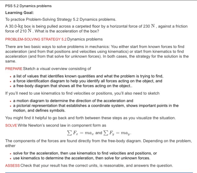 Solved PSS 5.2 Dynamics problems Learning Goa: To practice | Chegg.com