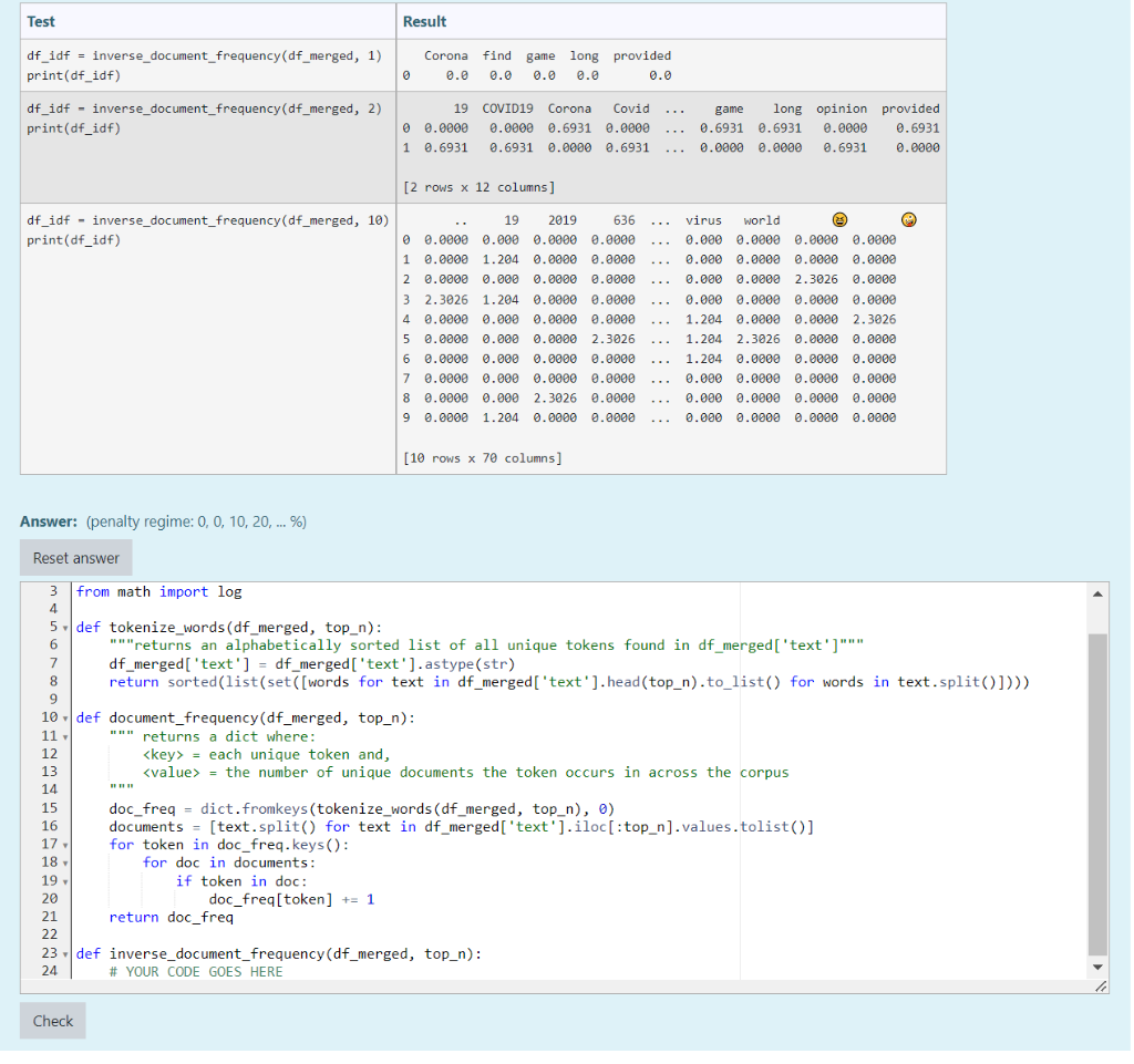 Solved PYTHON: numoy, pandas, math. Cannot import any | Chegg.com