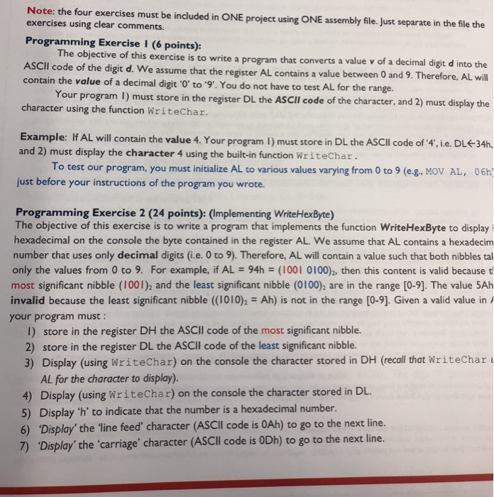 Solved Note: the four exercises must be included in ONE | Chegg.com