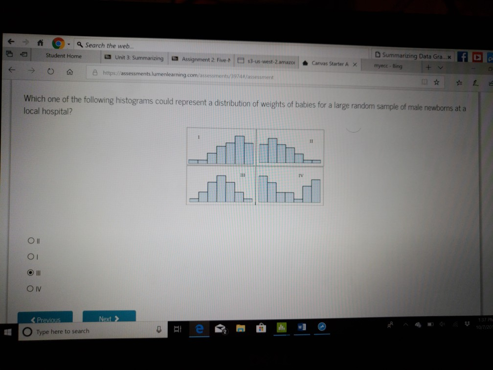 Solved Which of the following histograms could represent a | Chegg.com