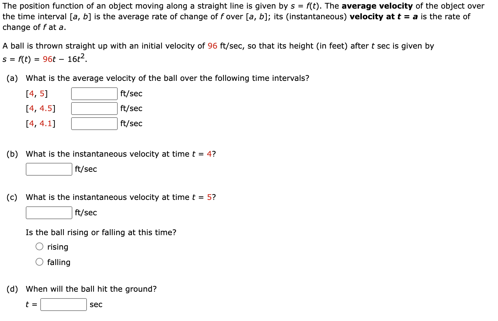Solved The Position Function Of An Object Moving Along A