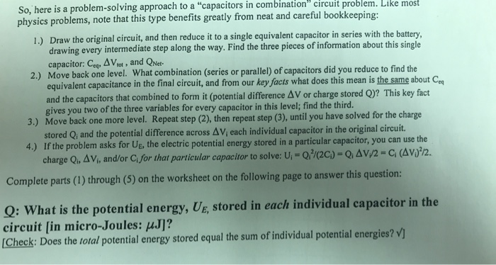 Solved is a problem-solving approach to a "capacitors in | Chegg.com