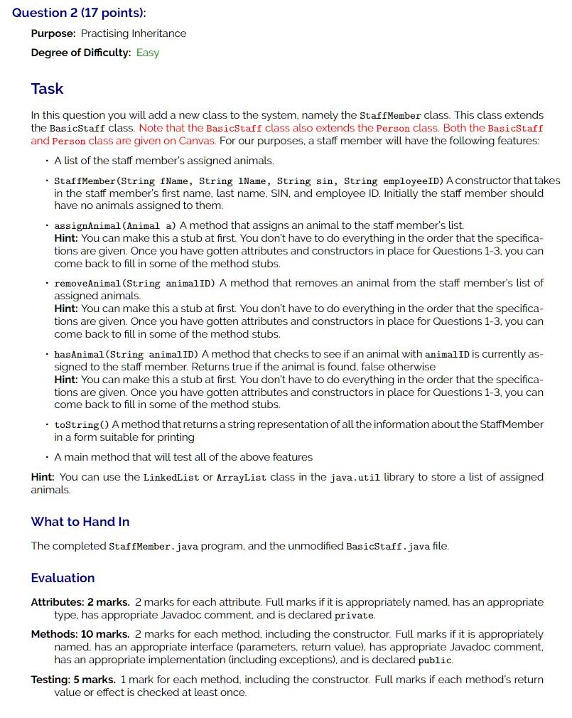 Solved Purpose: Practising Inheritance Degree of Difficulty: | Chegg.com