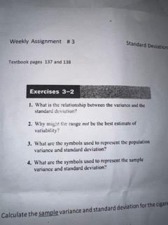 Solved standand diviatiunt 2. Why might the range eot be the | Chegg.com