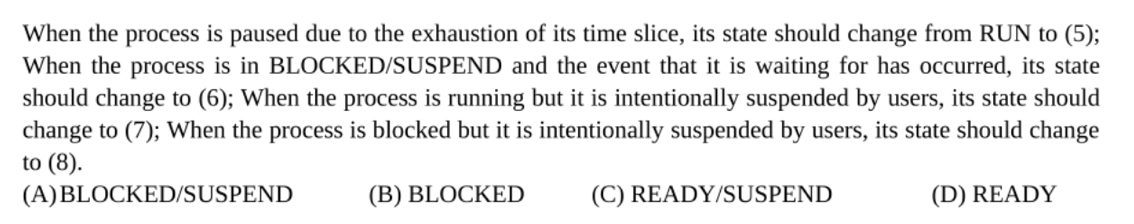Solved When the process is paused due to the exhaustion of | Chegg.com